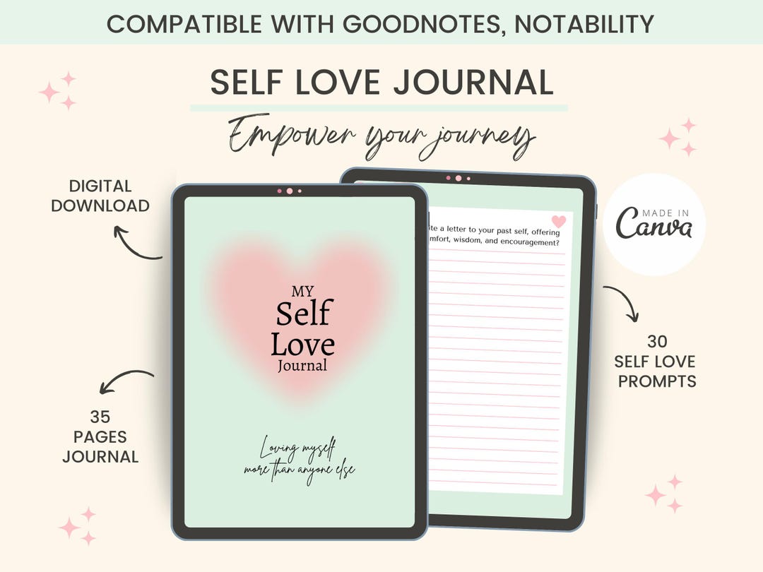 Self-love Reflection Journal: Personal Development Template - Empower ...