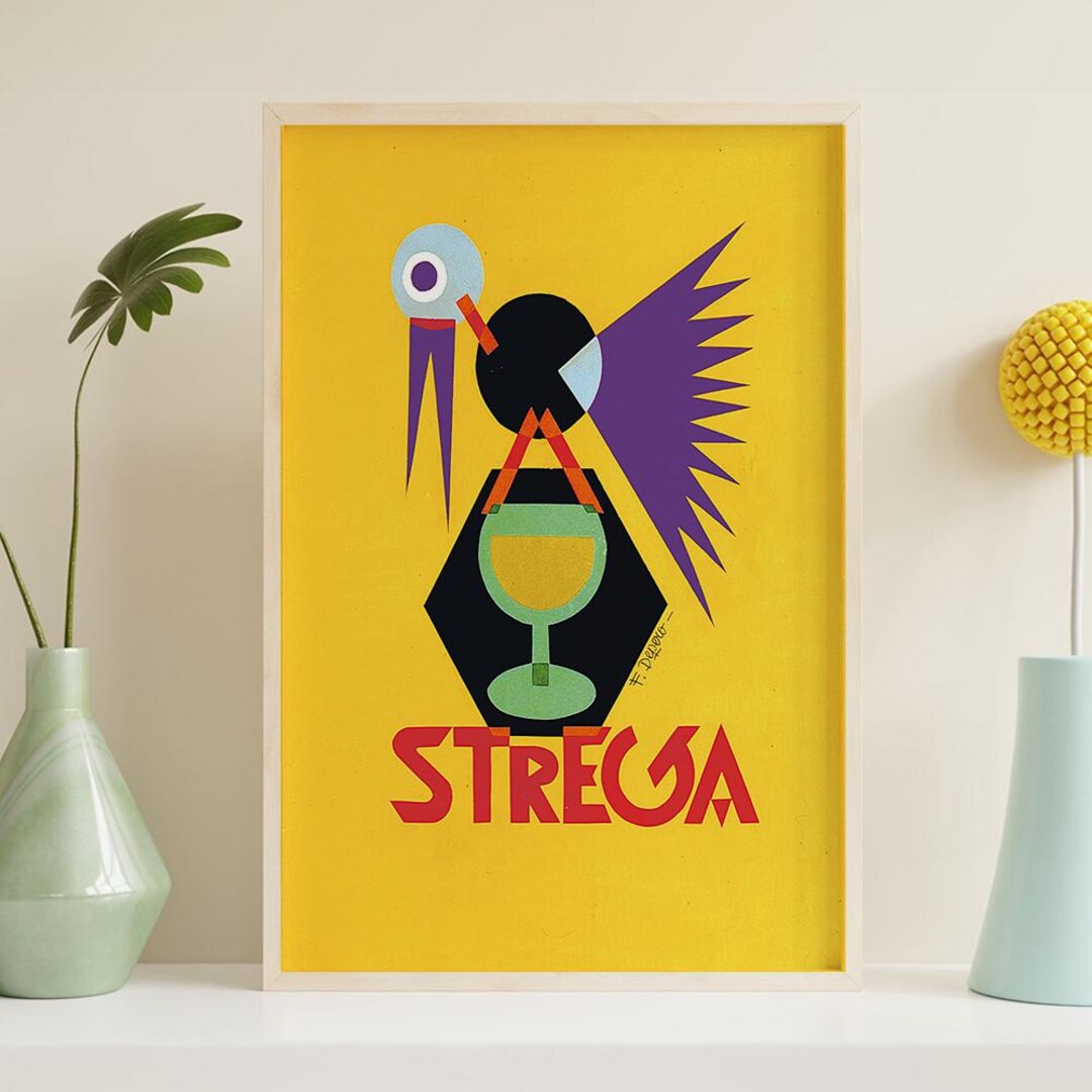 Strega Liquor 1928 Italian Futurism Art Vintage Canvas Poster, HD ...