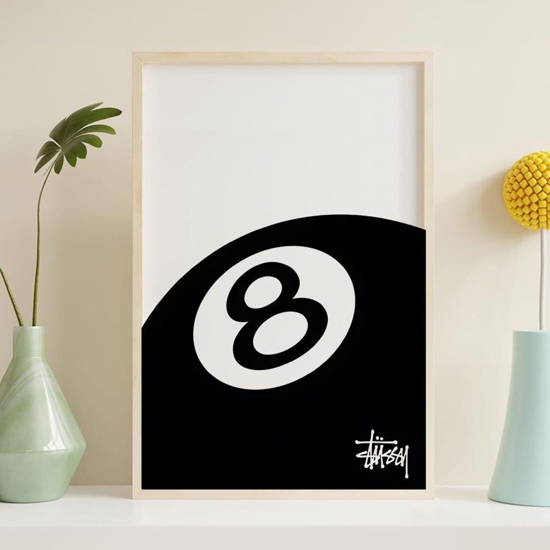 8 Ball Poster, HD Canvas Poster Print, Streetwear Wall Art, Retro Urban ...