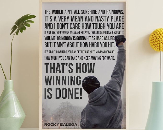 Rocky Balboa Motivational Speech Quote Inspirational Poster Print ...