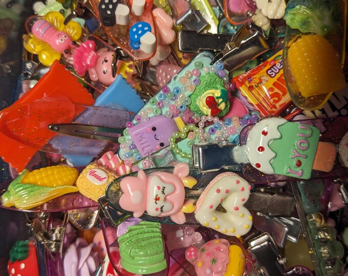 Mystery Kawaii Hair Clip Pack – 4 Random No-crease Clips | Y2K ...