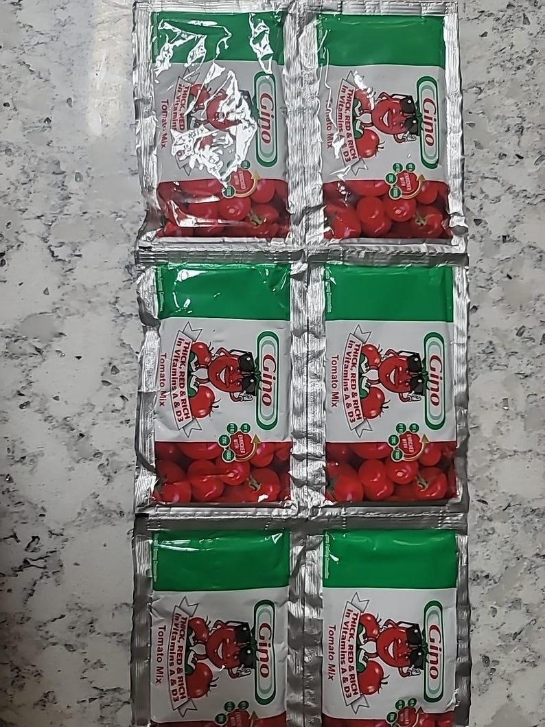 Gino Party Jollof Rice Seasoning Tomato Paste 1 Roll ( Pack of 6 ) 0 ...