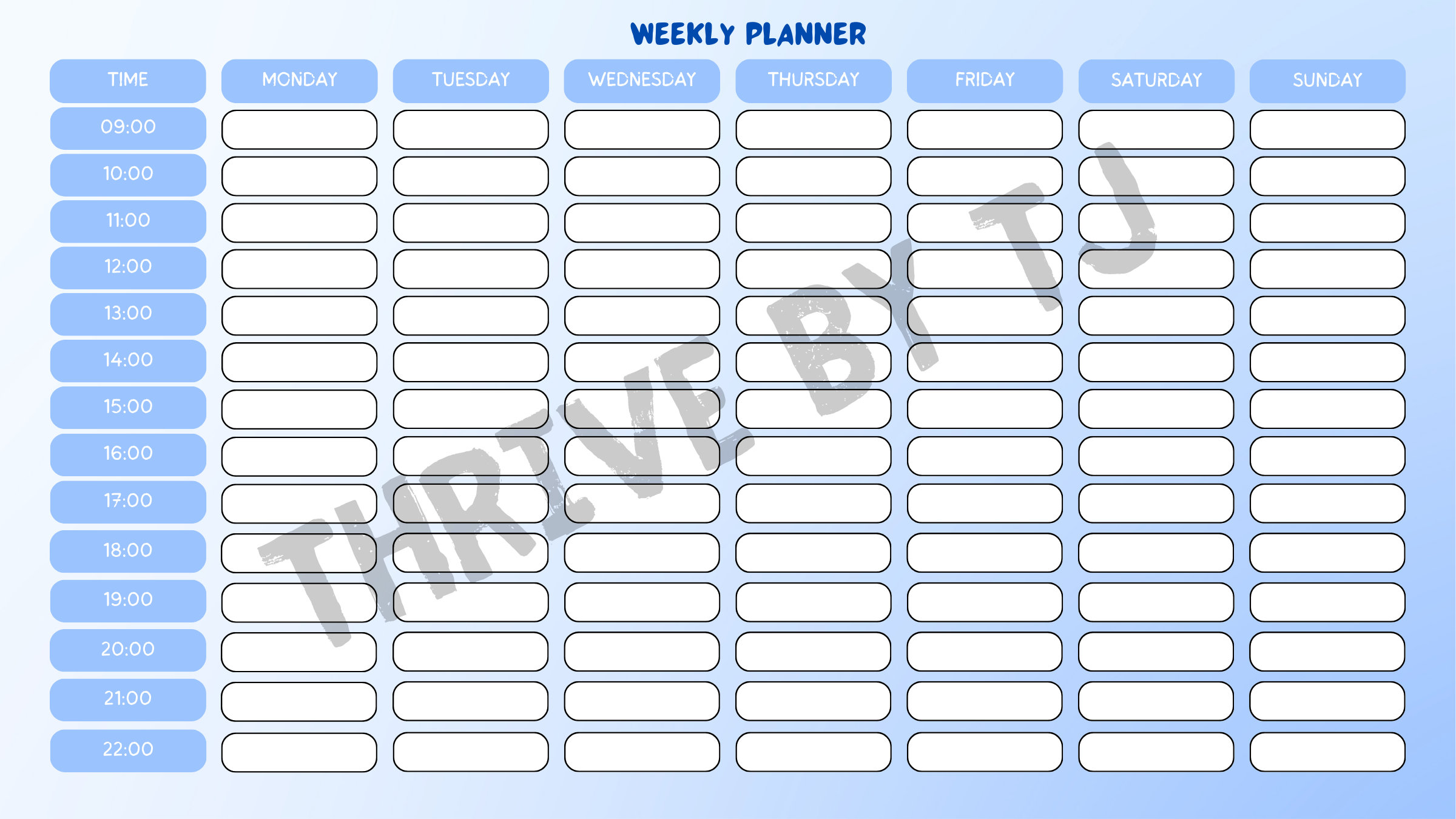 Blue Printable Daily & Weekly Planner Template Instant HD Digital ...