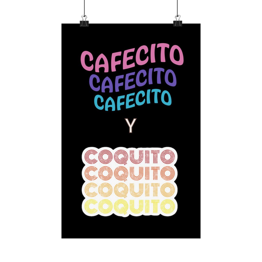 Cafecito Y Coquito Matte Vertical Posters - Etsy