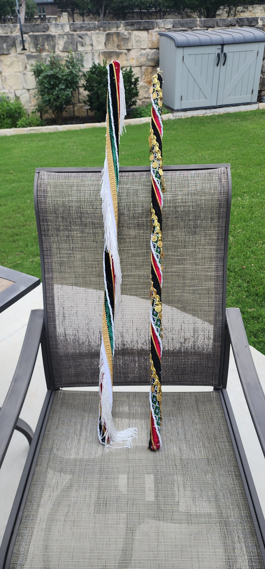Handmade Arab Wedding Dancing Sticks: Velvet, Fringe, & Jingly Coins ...