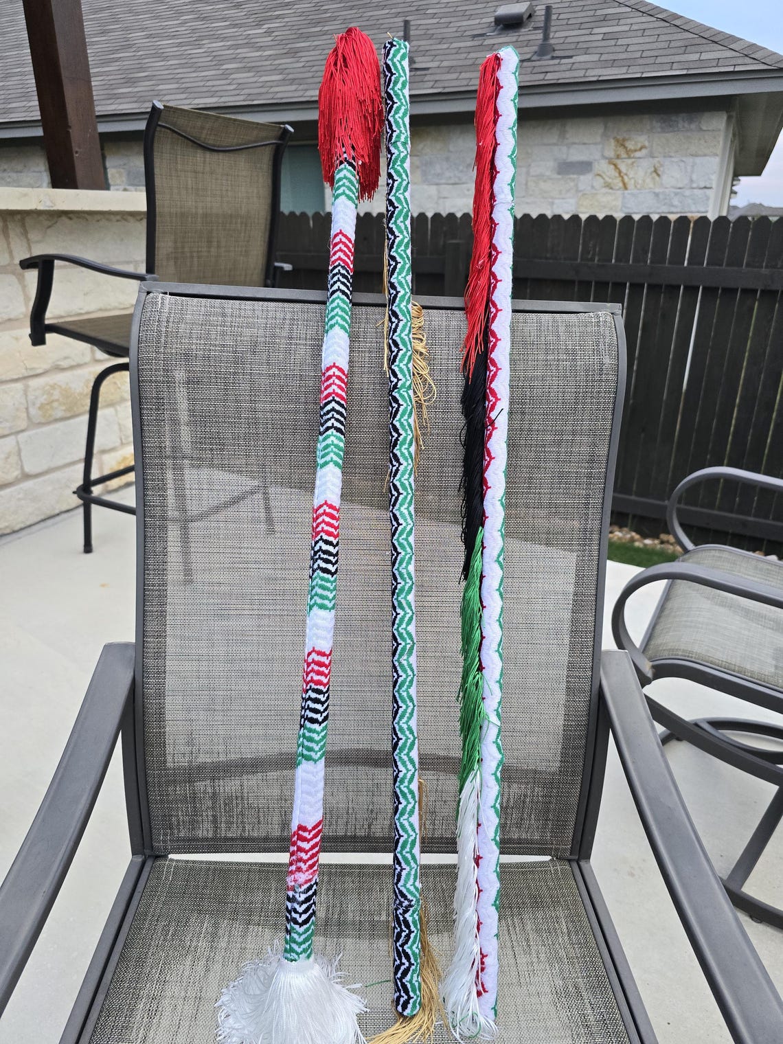 Handmade Dabke Dancing Sticks: Arab Wedding Hatta Fringe Set - Etsy