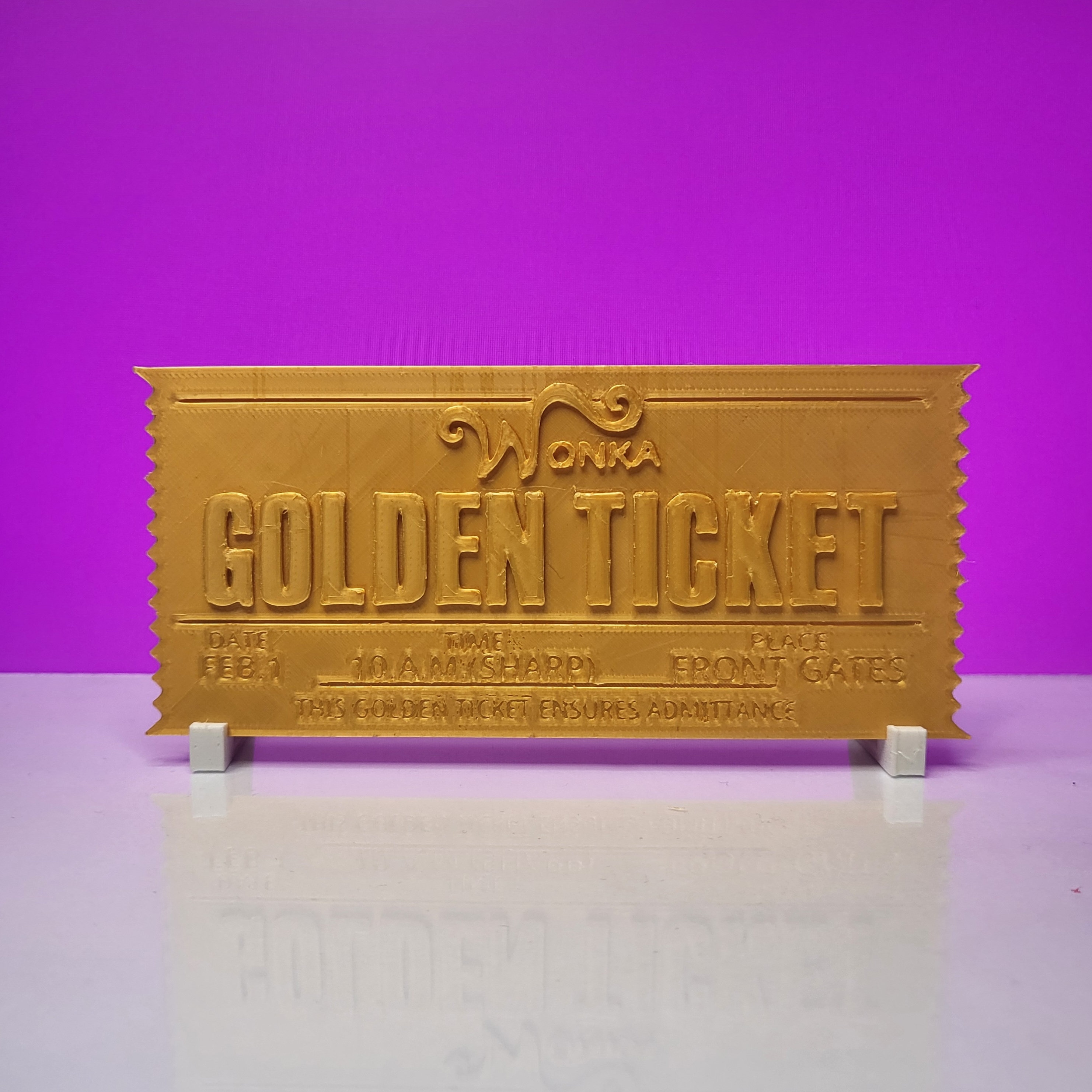 Golden Ticketcharlie and the Chocolate Factory3d Printedpersonalised ...
