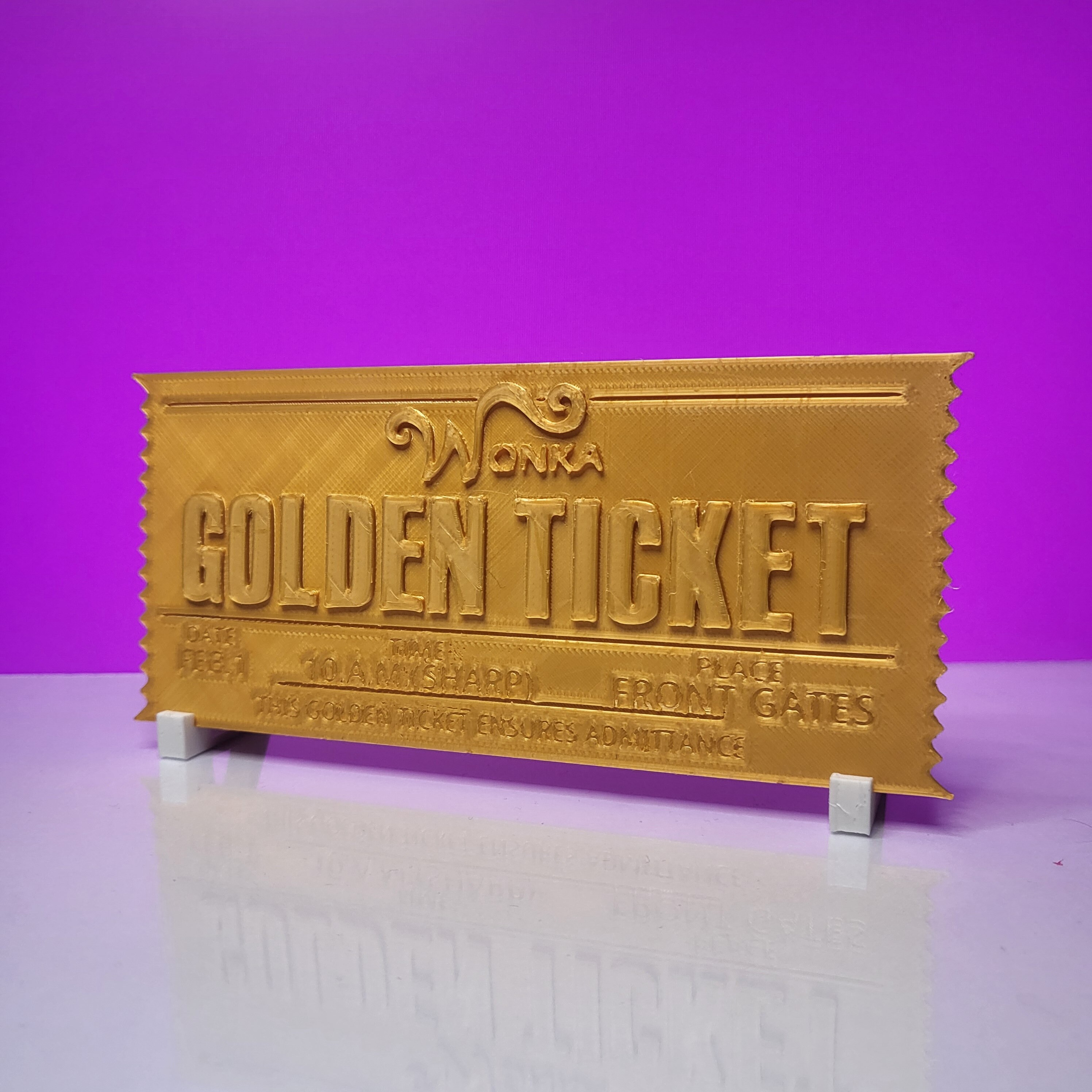 Golden Ticketcharlie and the Chocolate Factory3d Printedpersonalised ...