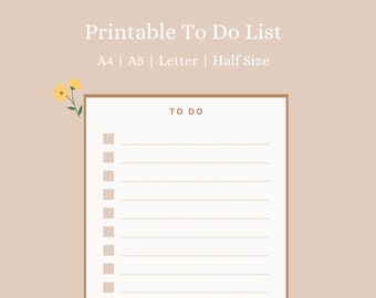 Daily Checklist Printable & Fillable, to Do List Template, Work/home ...