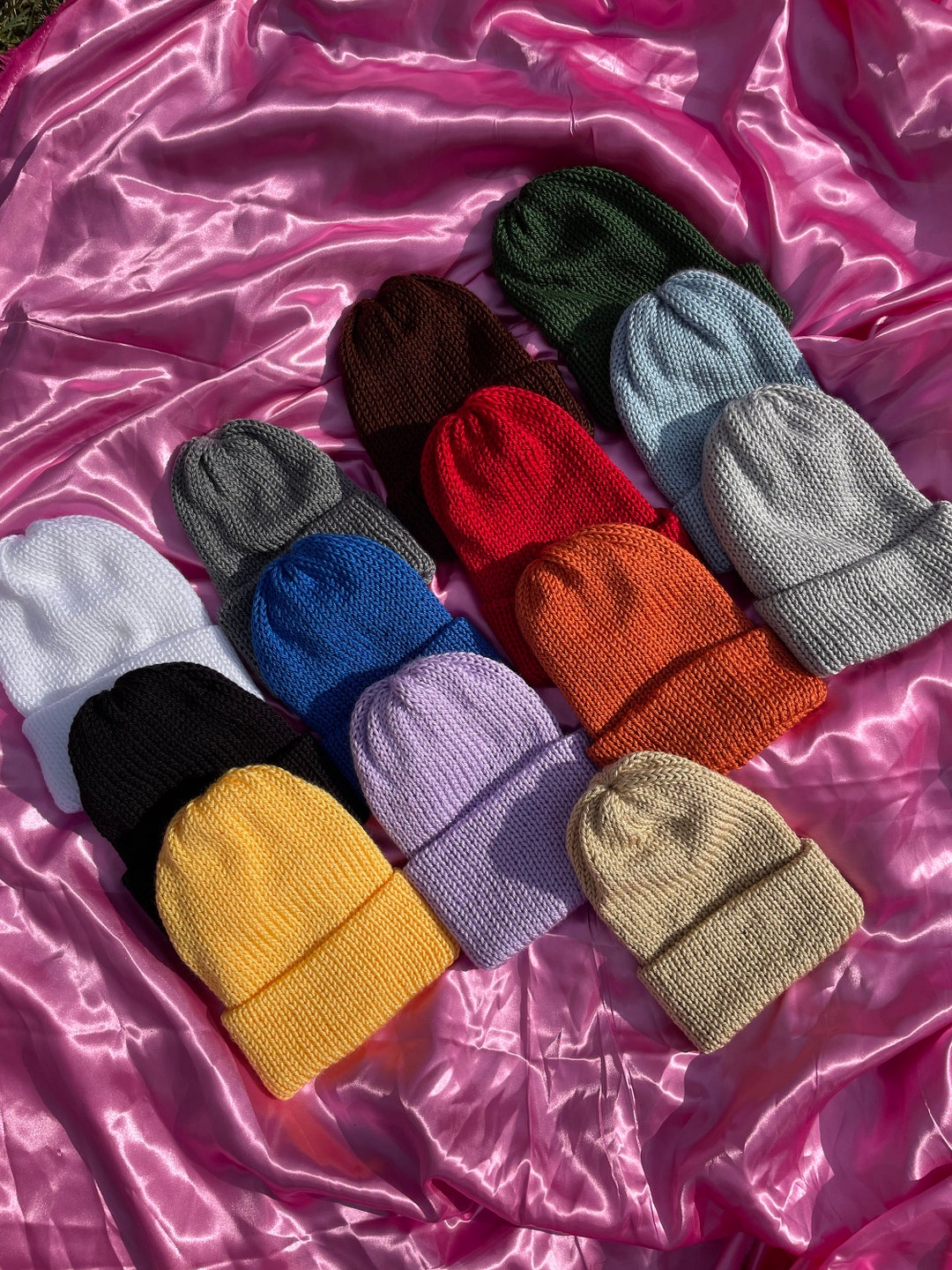 Plain Beanies brown, White, Black, Lavender, Beige, Royal Blue, Dusty Blue, Grey, Yellow, Forest ...