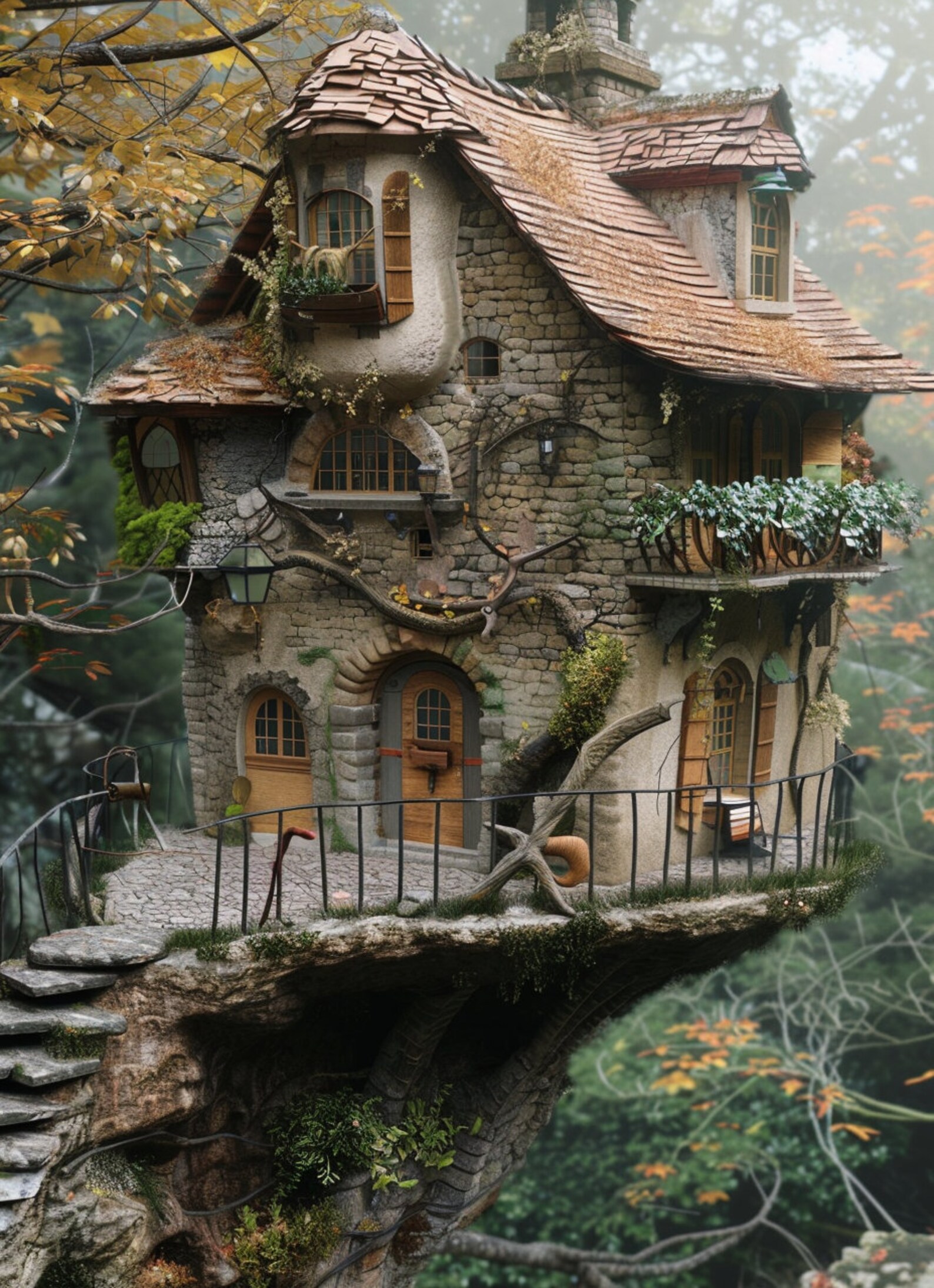 35 Printable Coloring Pages of Fantasy Houses, Coloring Pages for ...