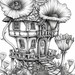 35 Printable Coloring Pages Fantasy Houses Flowers, Coloring Pages for ...