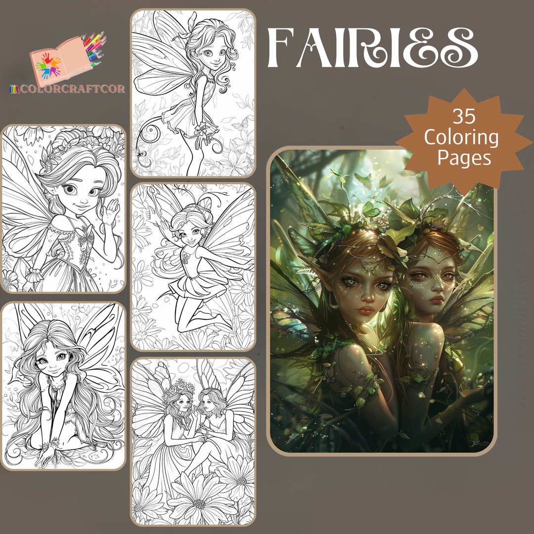 35 Fantasy Fairies Coloring Page, Adults Coloring Pages, Cute Kids ...