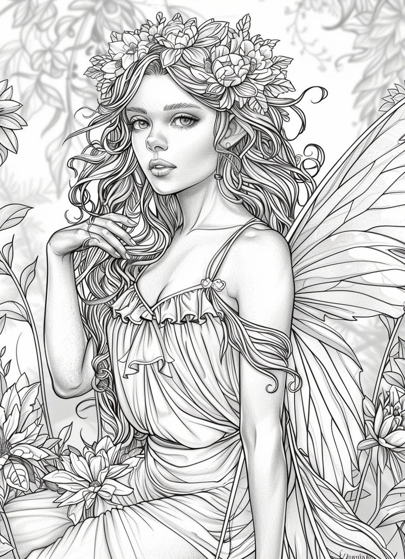35 Abstract Fairies Coloring Page, Adults Coloring Pages, Cute Kids ...