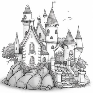 35 Printable Coloring Pages of Fantasy Houses, Coloring Pages for ...