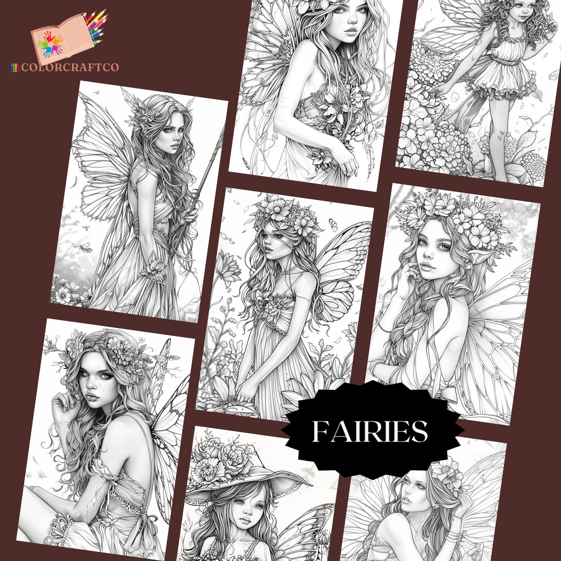 35 Abstract Fairies Coloring Page, Adults Coloring Pages, Cute Kids ...