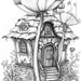 35 Printable Coloring Pages Fantasy Houses Flowers, Coloring Pages for ...