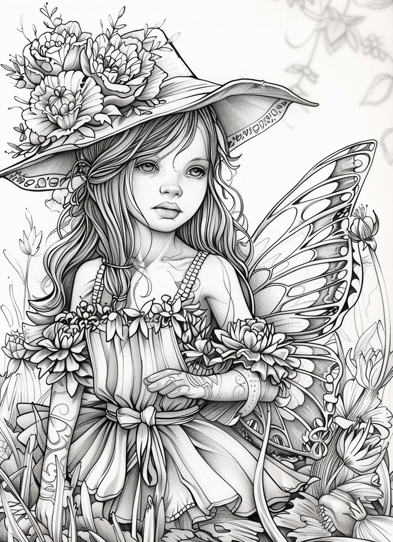 35 Abstract Fairies Coloring Page, Adults Coloring Pages, Cute Kids ...