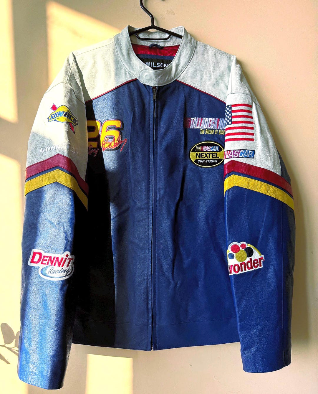 Vintage Leather Wilsons Ricky Bobby Nascar Racing Motorsport Jacket ...