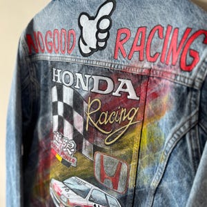 Hand-painted Denim Jacket – Honda Racing Theme Civic Mugen Vtec Kandjo ...