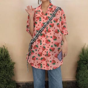 Printed Short Sleeve Tops | Cute Button-up Shirt | Fashionable ...