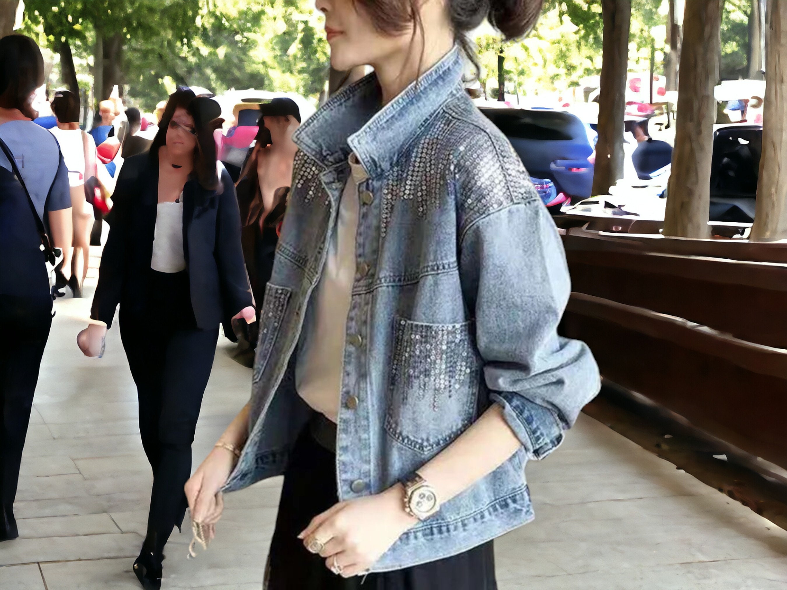 Women Denim Loose Jacket | Streetwear Long Sleeve | Ladies Outdoor ...