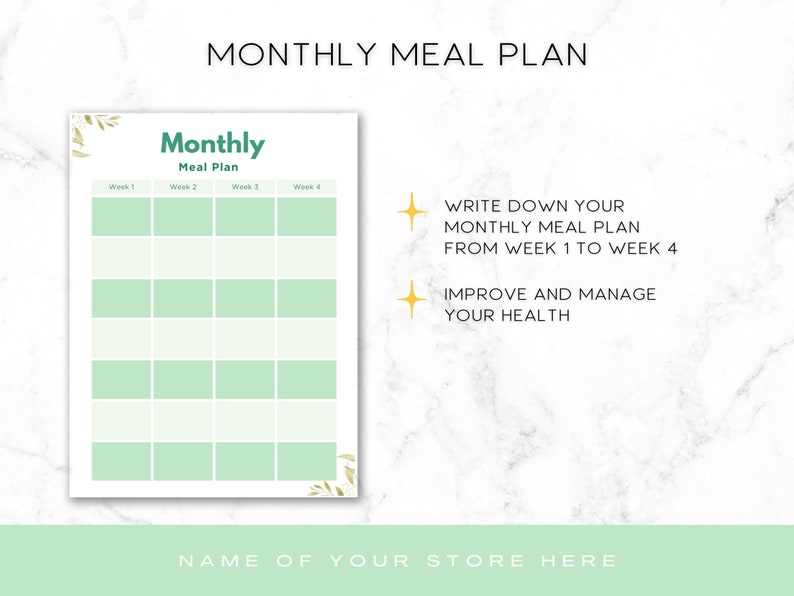 Printable Meal Planner Printable Meal Planner Goodnotes Digital ...