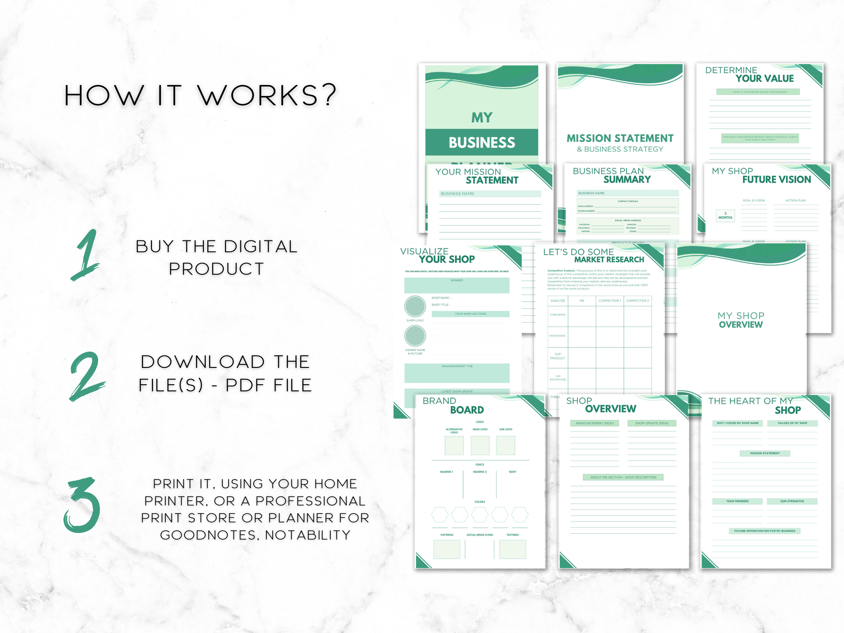 Printable Business Planner Template for Business Owners Digital ...