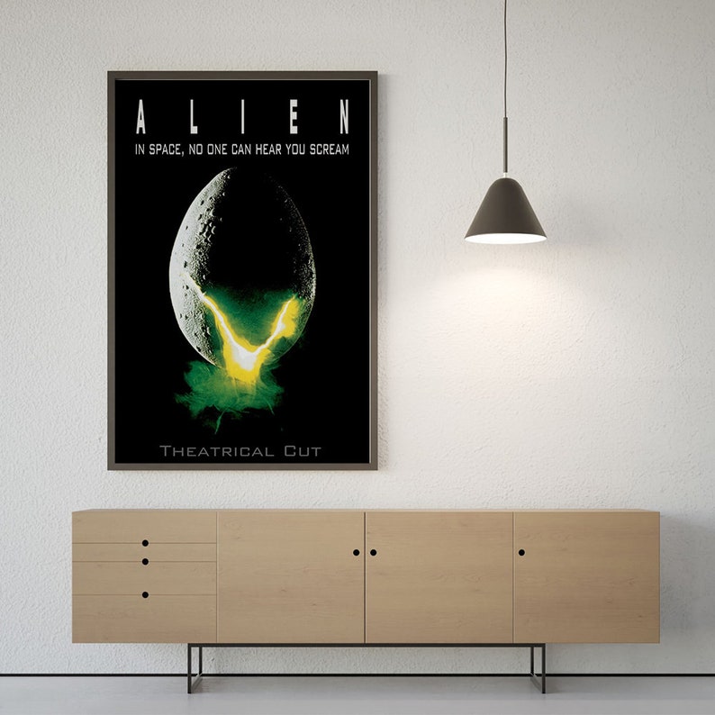 Alien Movie Poster, Unique Movie Poster Wall Art, Gift for Movie Lovers ...