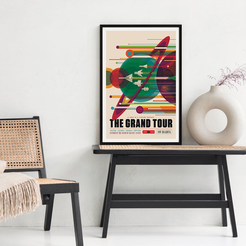 Grand Tour of the Solar System Space Exploration Retro Travel Poster ...