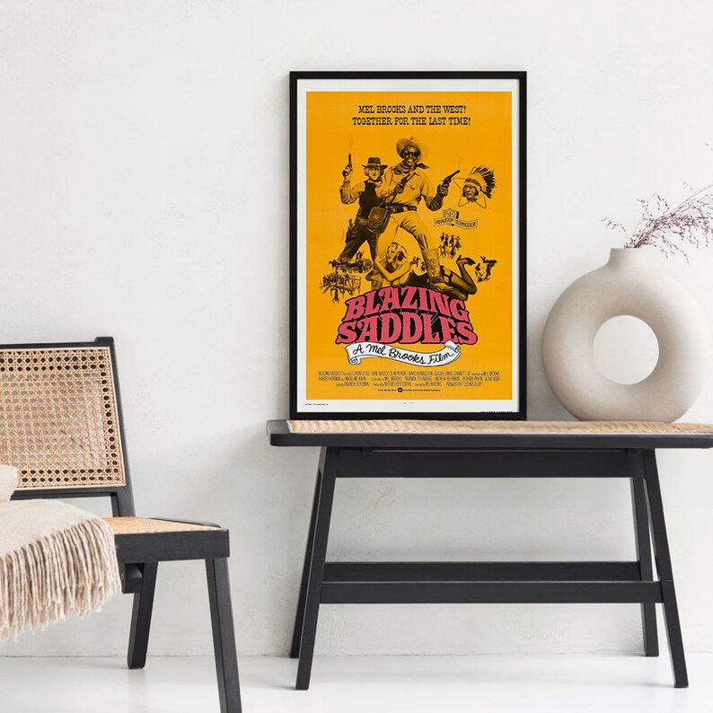 Blazing Saddles Movie Poster, Unique Movie Poster Wall Art, Gift for Movie Lovers, Room Decor ...