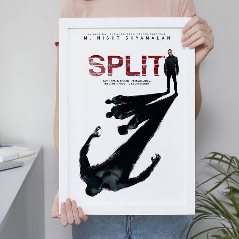 Split Movie Poster, Unique Movie Poster Wall Art, Gift for Movie Lovers ...