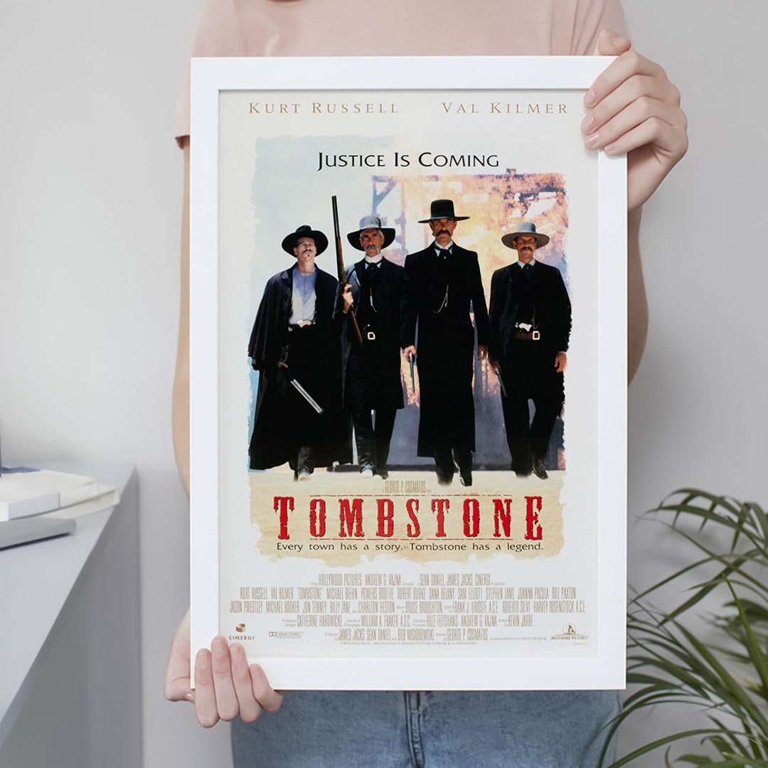 Tombstone Movie Poster, Unique Movie Poster Wall Art, Gift for Movie ...