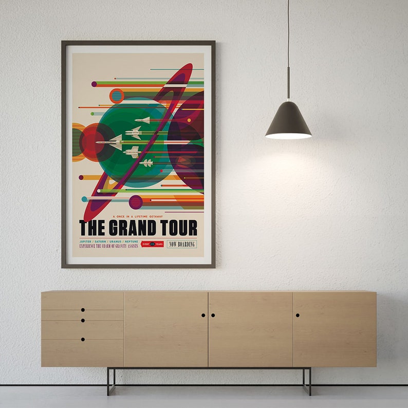 Grand Tour of the Solar System Space Exploration Retro Travel Poster ...