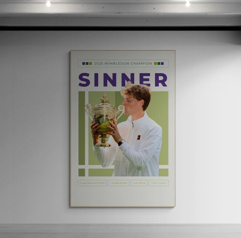 Jannik Sinner Wimbledon 2025 Poster zum Ausdrucken - Etsy.de
