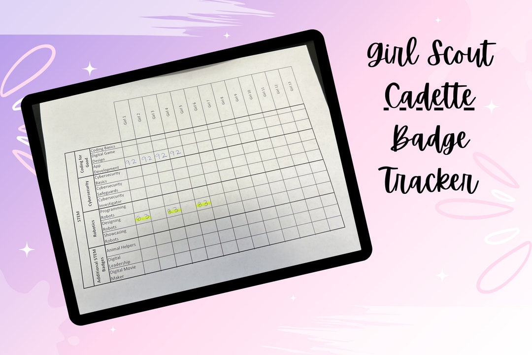 Girl Scout Cadette Badge Tracker Girl Scouts - Etsy
