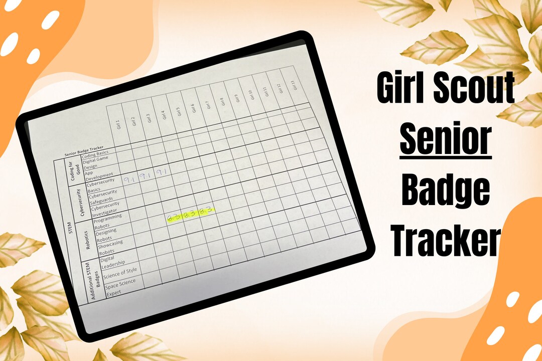Girl Scout Senior Badge Tracker Girl Scouts - Etsy