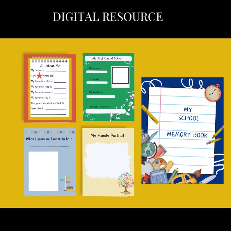 My School Memory Book Questionnaire Templates My First Day When I Grow ...