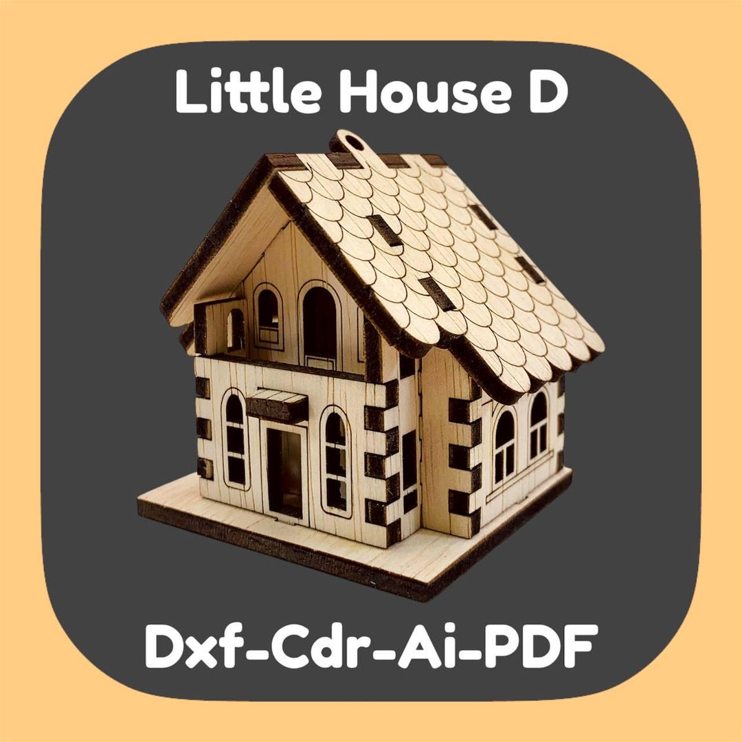 Small House Laser Cut Digital File DXF Christmas House Cnc Decorative ...