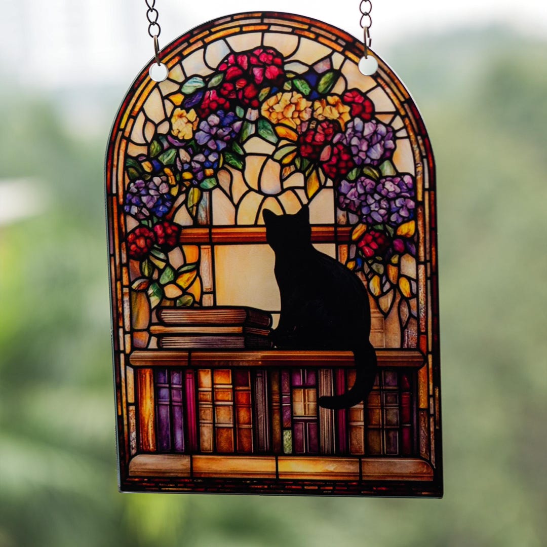 Personalized Cute Cat Suncatcher – Cute Window Hanging – Rainbow Maker ...