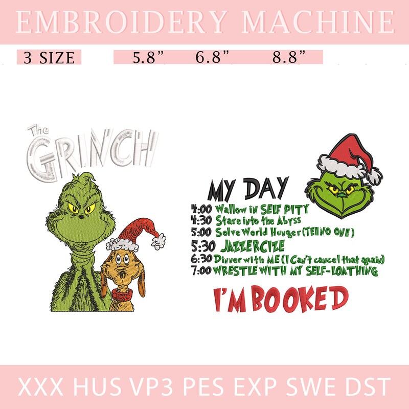 Grinch Embroidery - Etsy