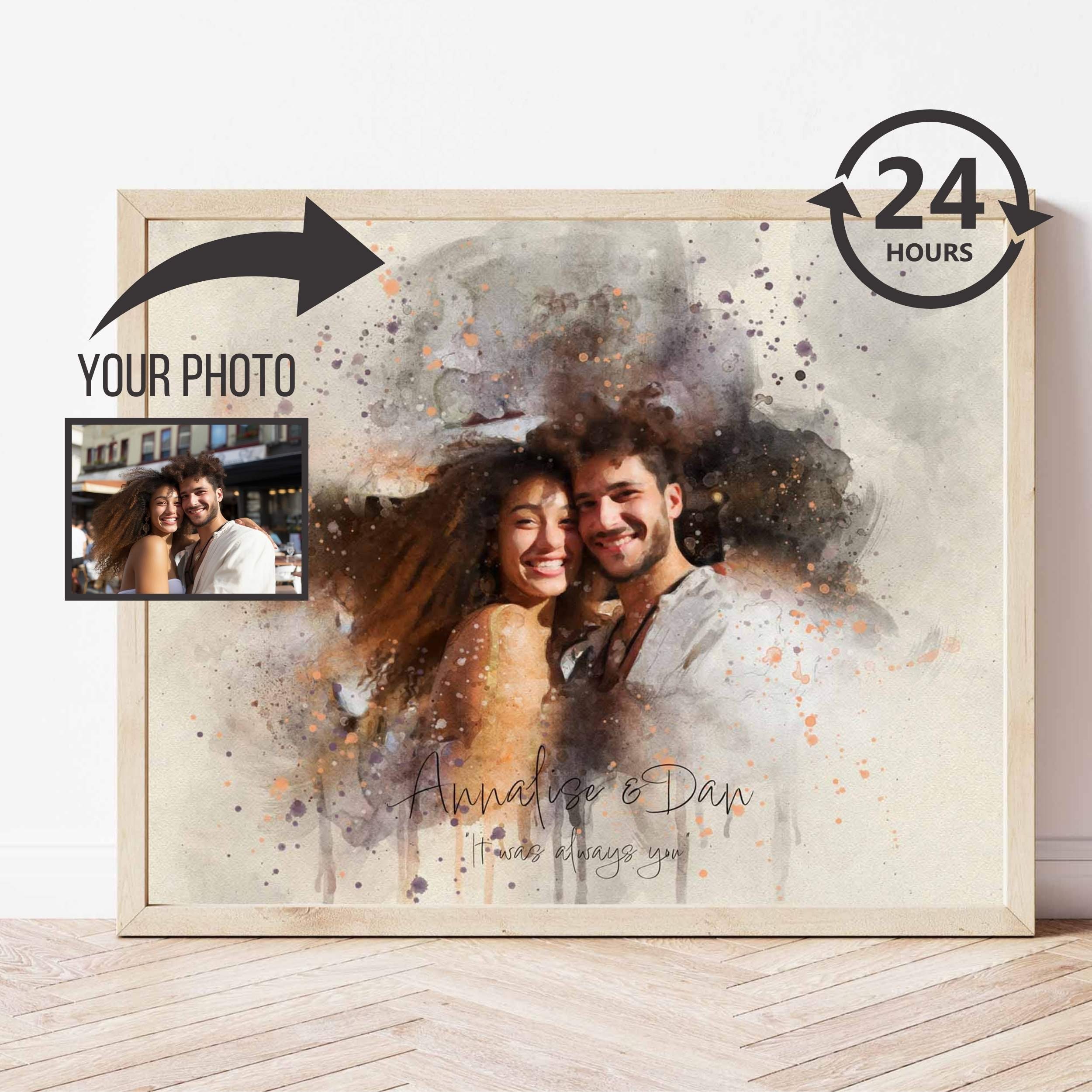 Bespoke Digital Download Watercolour Friendship Portrait, Customized ...