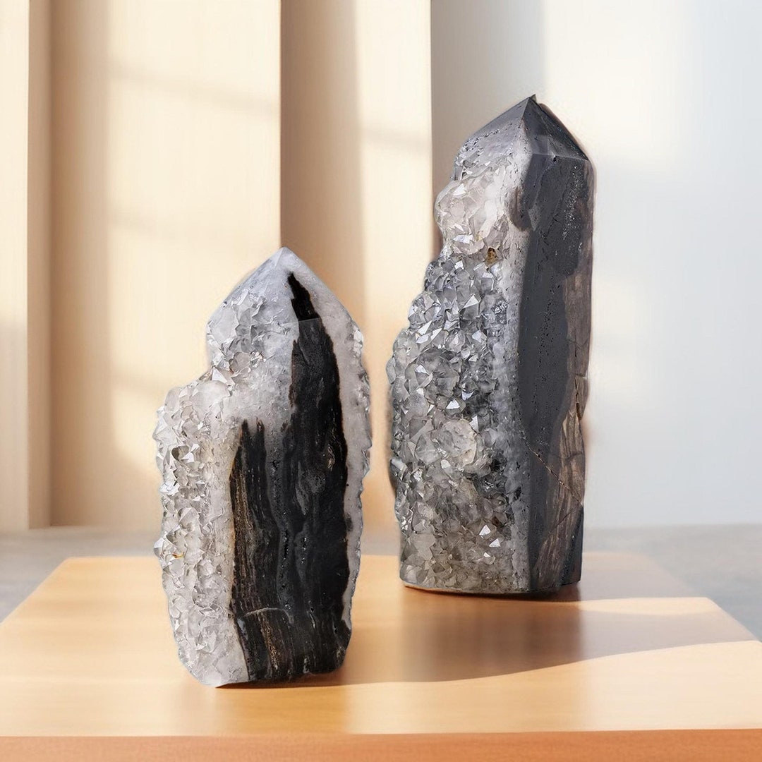Natural Clear Quartz Cluster Four Sided Pillar Ornaments Stone Mining ...