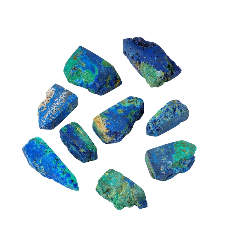 Natural Crystal Azurite Point Healing Stone Energy Ore Mineral Tower ...