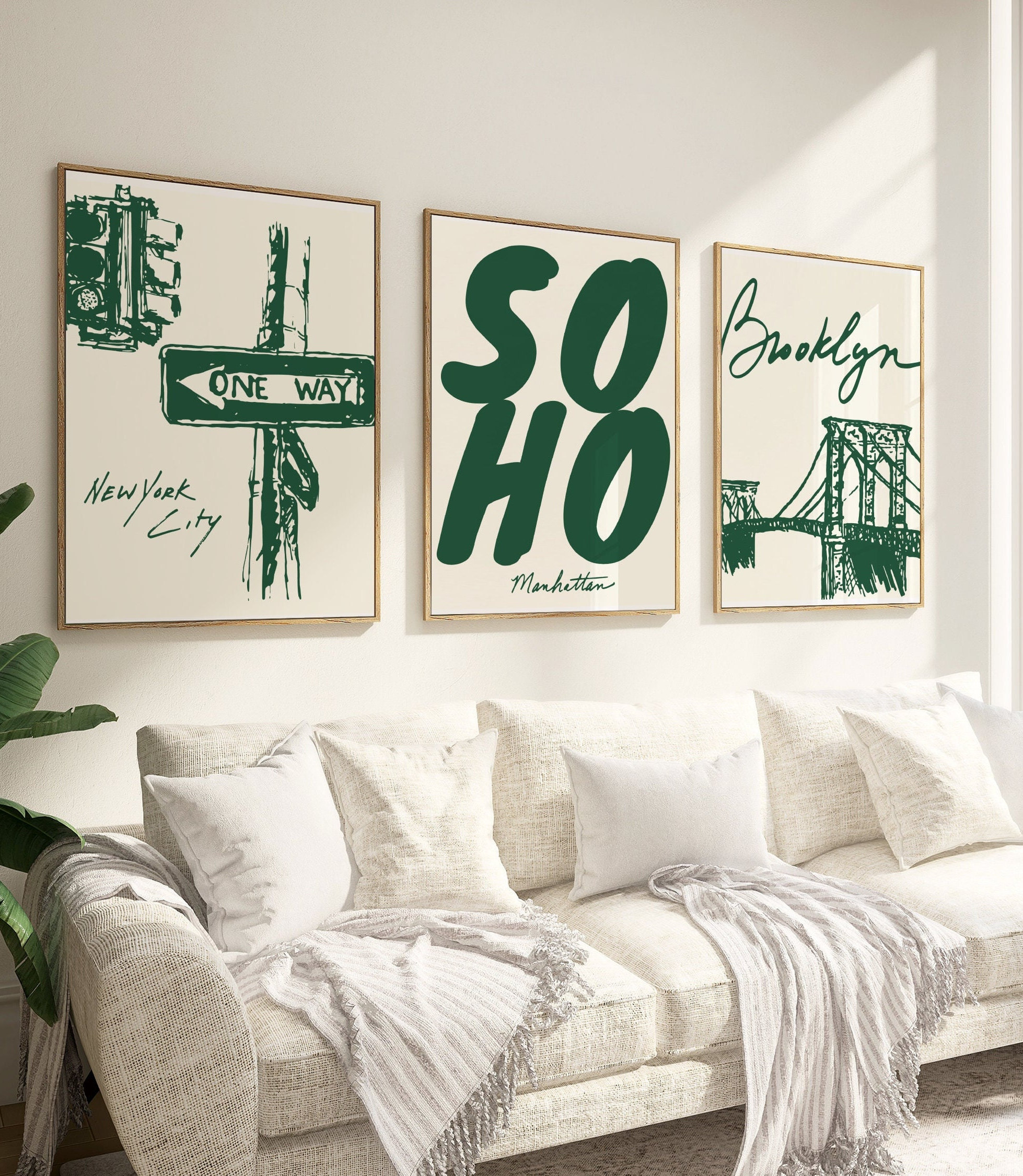 New York Poster Set of 3 Cute Aesthetic, Apartment Room Decor, Trendy ...