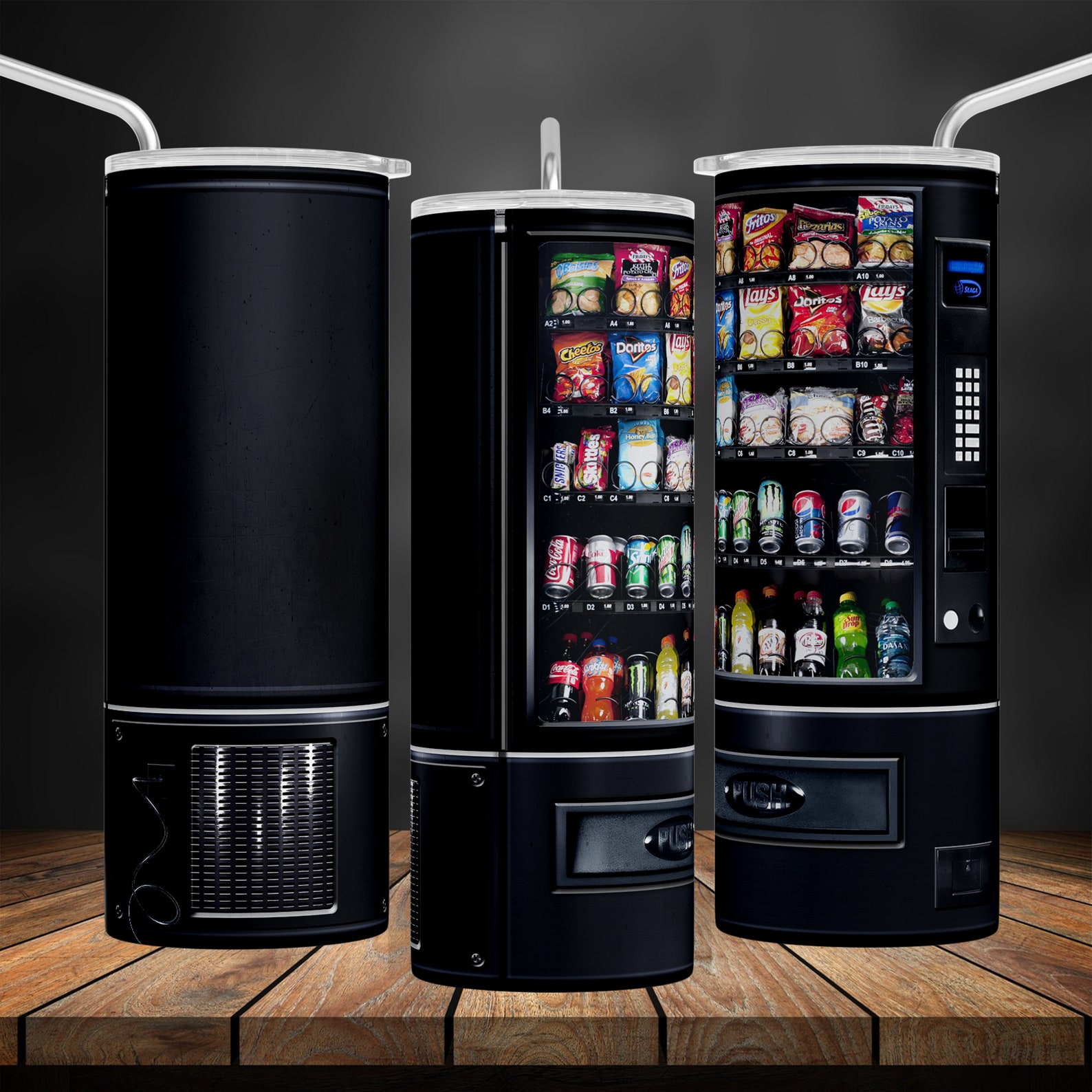 Snacks Vending Machine 20 Oz Tumbler Wrap: Funny Sublimation Design ...