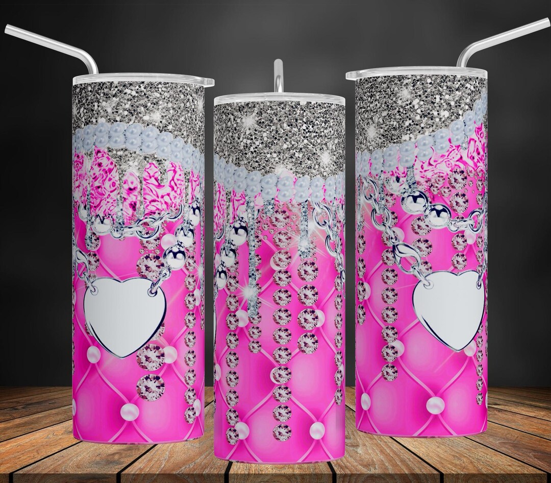 Glam Pink Diamond Tumbler Wrap Design (digital Download) - Etsy