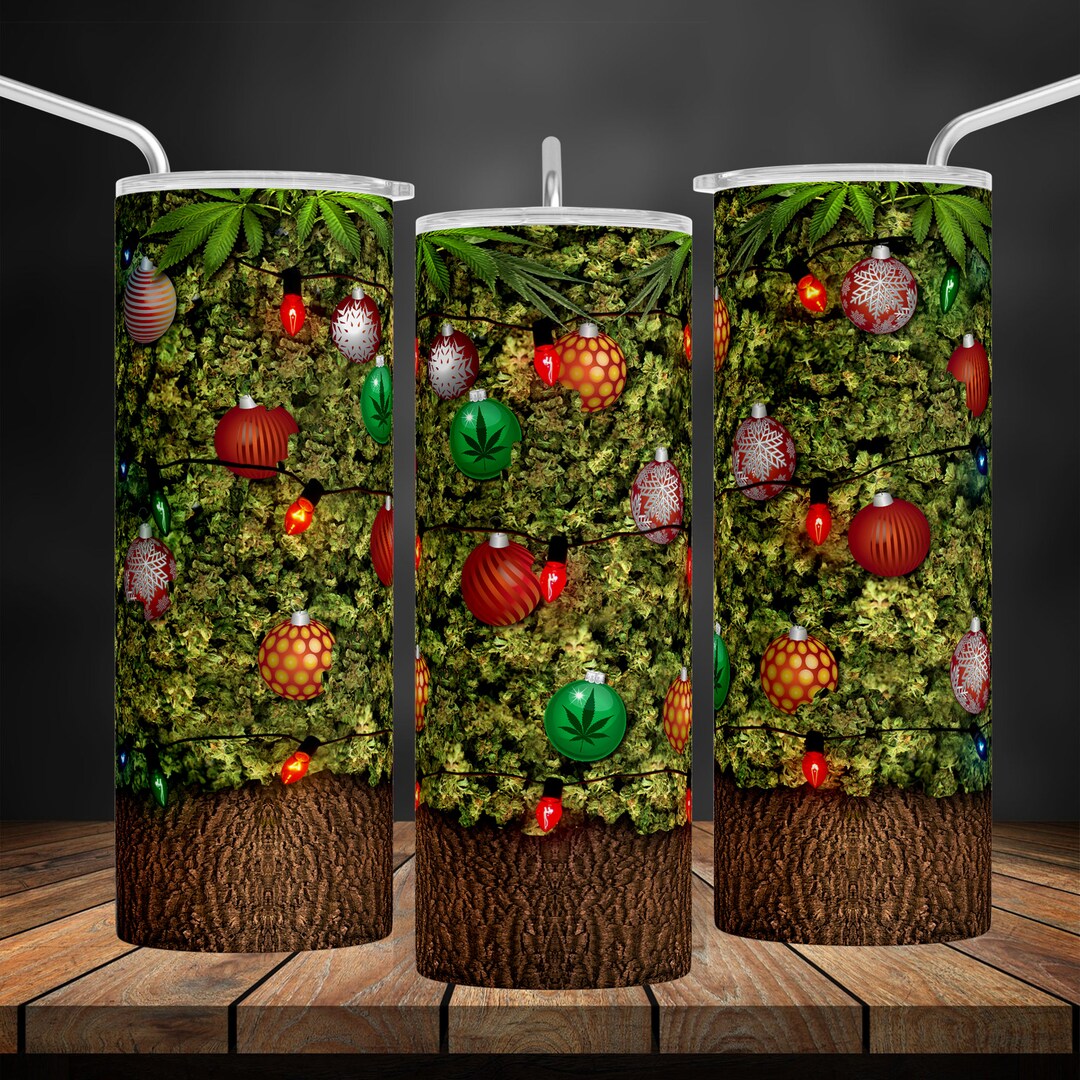 CANNABIS Tree Weed Christmas 420 Weed Tumbler, Xmas 20oz Tumbler Wrap ...
