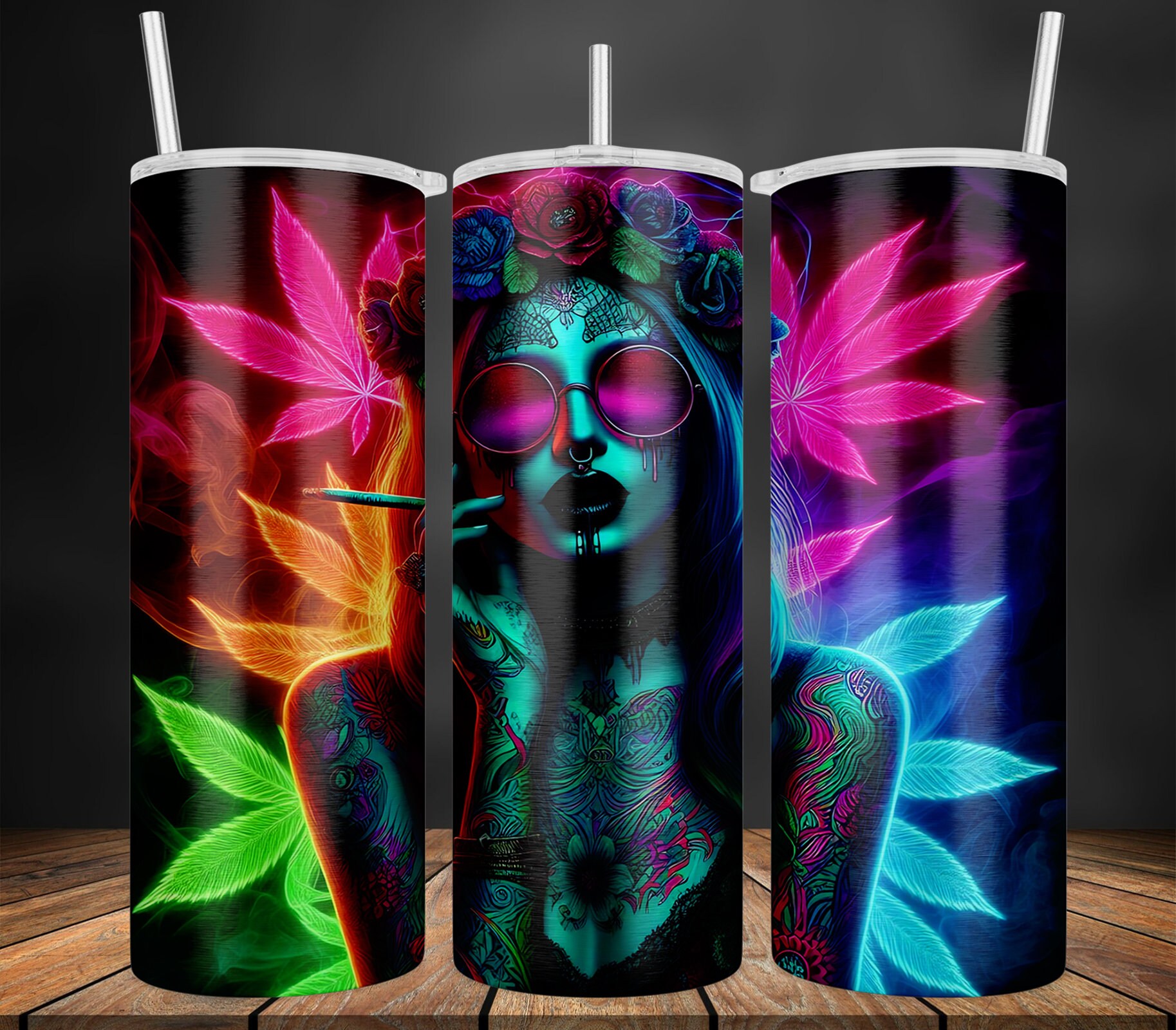 Badass Girl Weed Tumbler Wrap, 20 Oz Funny Weed Tumbler Wrap, 420 Joke ...