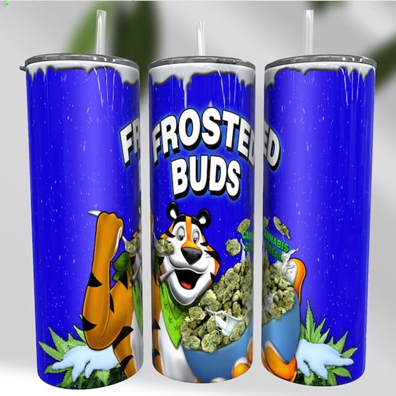 Frosted Buds 20oz Weed Tumbler Wrap, Funny 420 Stoner Tumbler ...